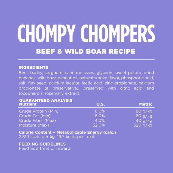 BUY Beef & Wild Boar Chompy Chompers Dog Treats | NutriSource ...