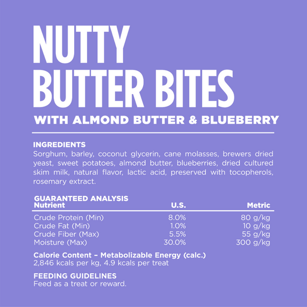 BUY Almond Butter & Blueberry Nutty Butter Bites | Dog Treats ...
